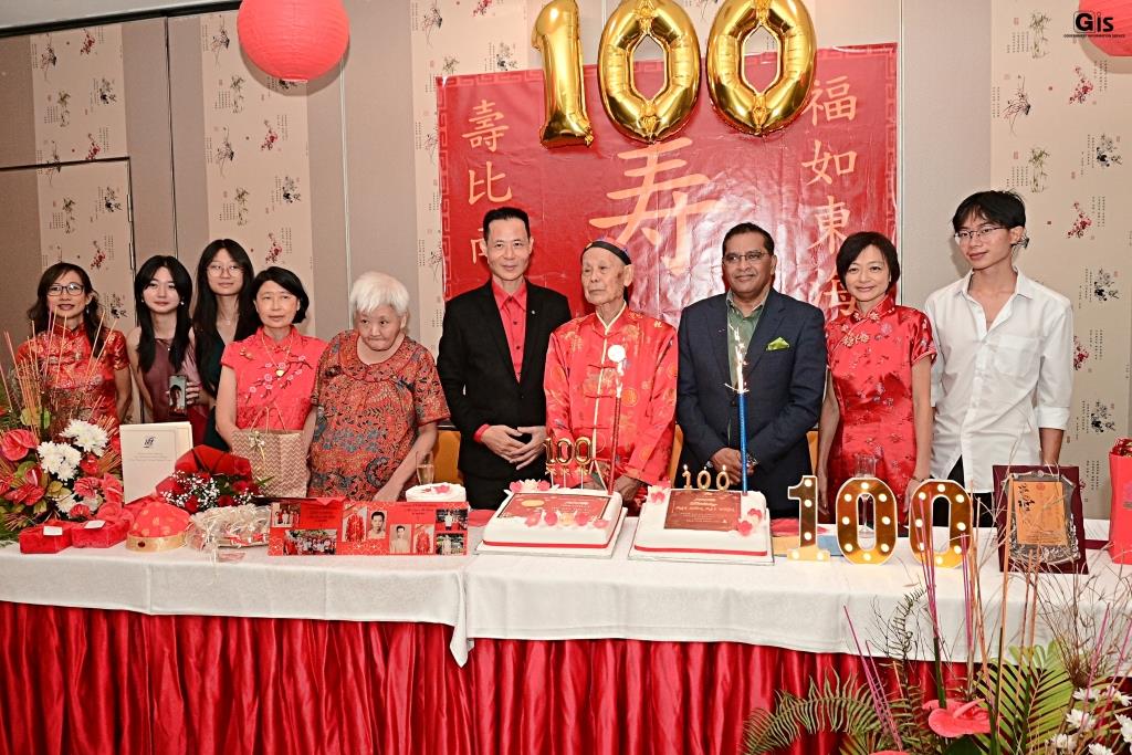 Centenarian Ah Sin Ah Yan is honoured on his milestone birthday