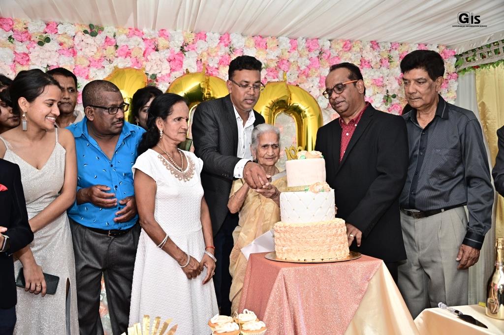Mrs Angelay Valaydon from Flacq celebrates her 100th birthday