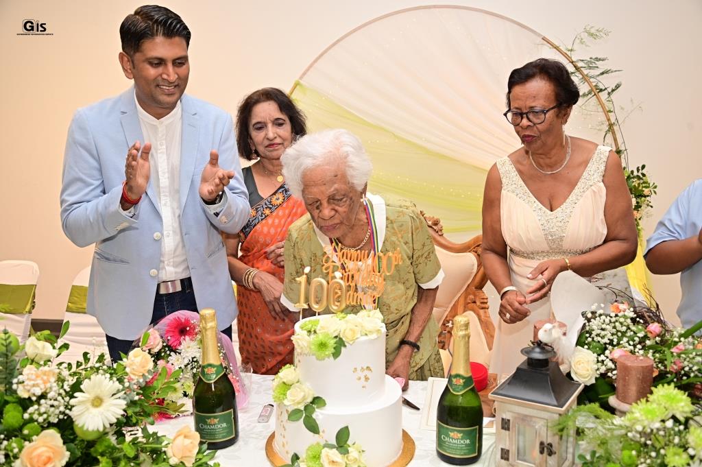 Mrs Anne Marie Edmee Castagnet celebrates her 100th birthday