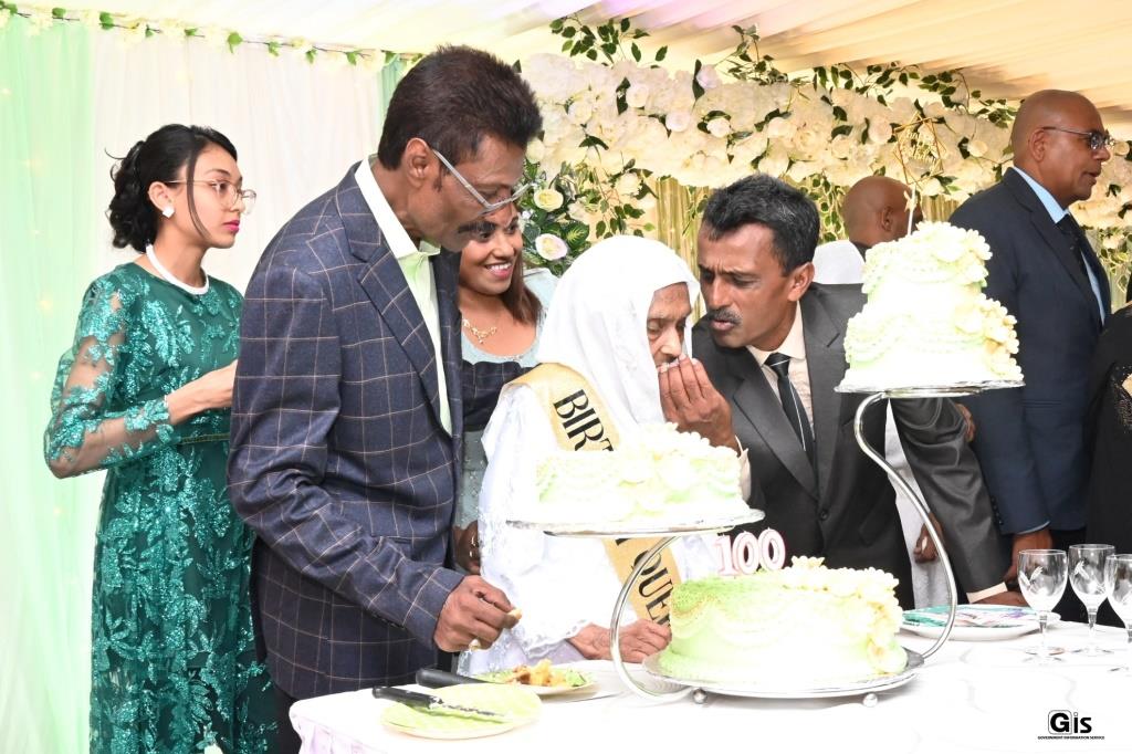 Mrs Bibi Sarah Jeeroo celebrates her 100th birthday