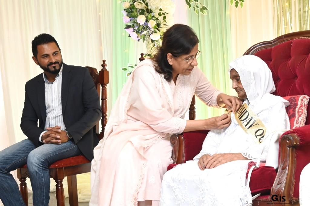 Mrs Bibi Sarah Jeeroo celebrates her 100th birthday