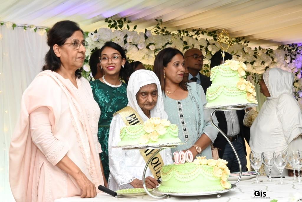 Mrs Bibi Sarah Jeeroo celebrates her 100th birthday