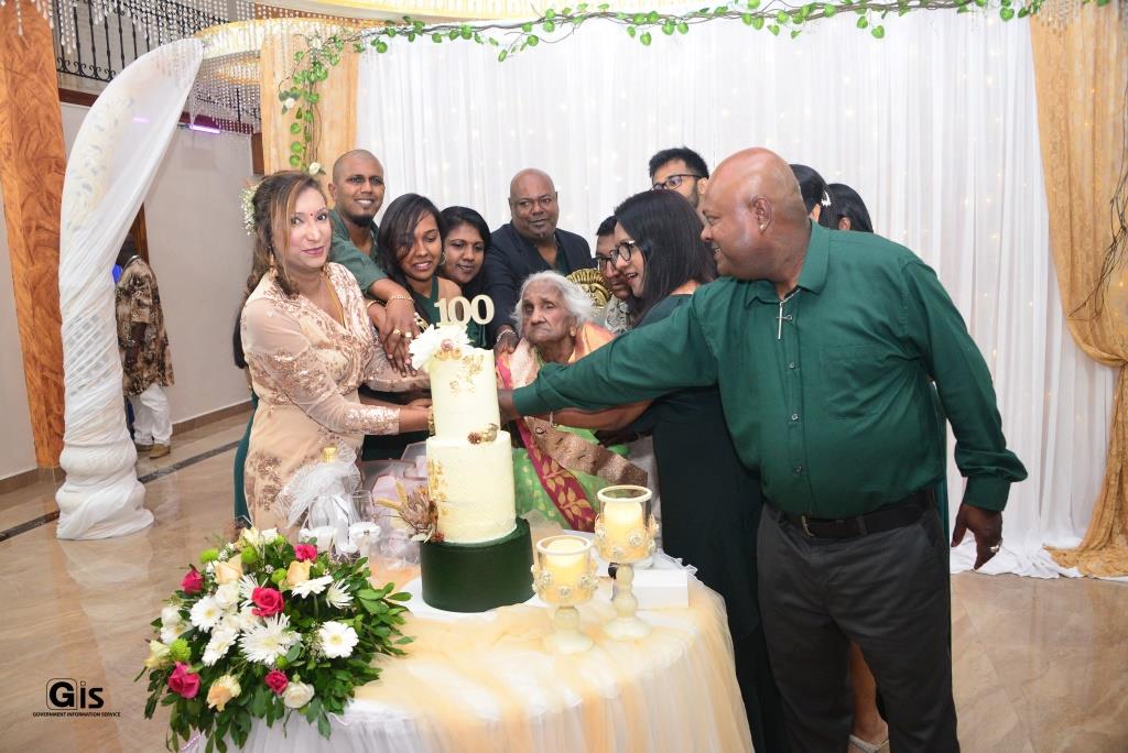Mrs Kappala-Ramsamy from Forest-Side celebrates her 100th birthday