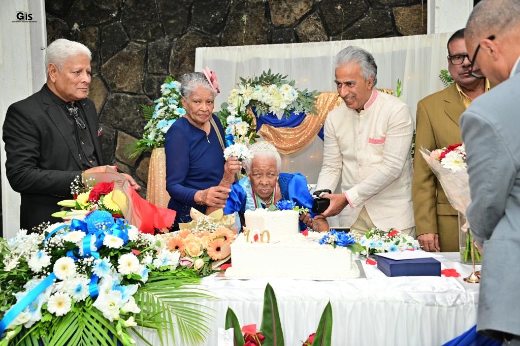 Mrs Marie Aline François celebrates her 100th birthday