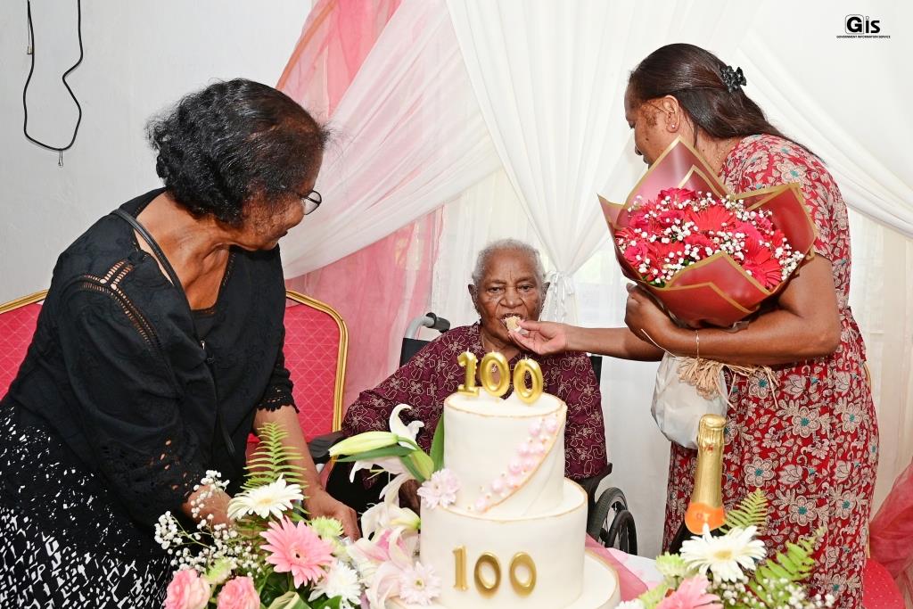 Ms Marie Alice Lamour celebrates her 100th birthday
